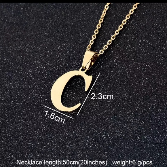 Jewelry | Stainless Steel Letter C Gold Chain Necklace | Poshmark